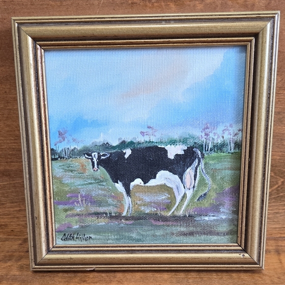 Edith Hiller | Art | Edith Hiller Oil Painting Vermont Holstein Cow ...
